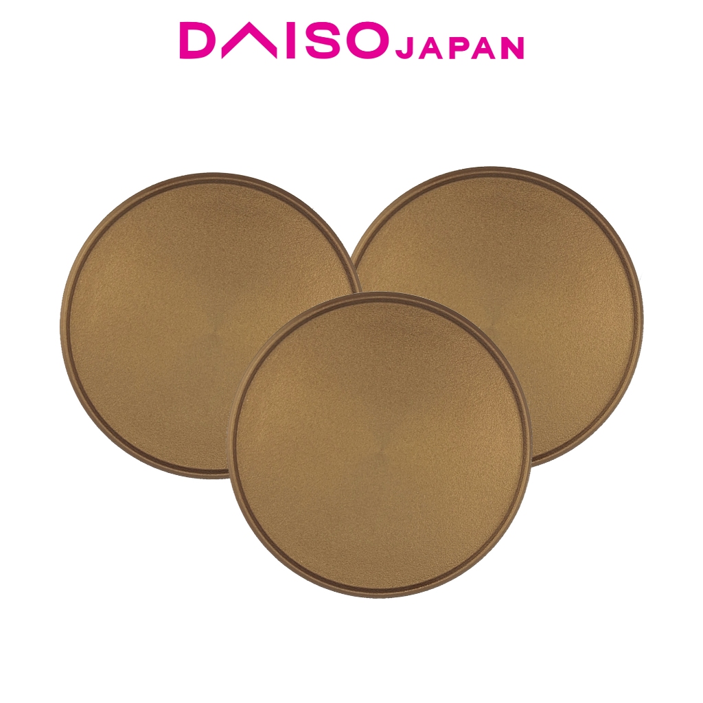 Daiso Mizuki Microwaveable Small Gold Round Plate Set (10cm, 3pcs ...