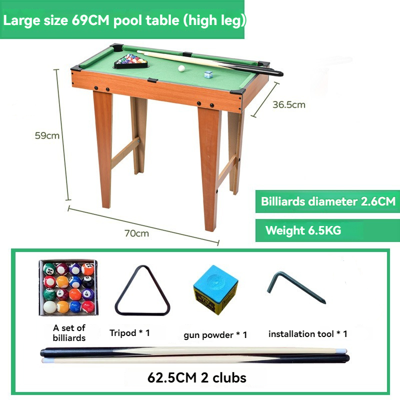 Mini Billiard Table for Kids Wooden With Tall Feet Pool Table Set Taco ...