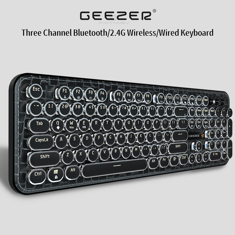 MOFii GEEZER G9 Leather Mixed Personalized Keyboard with Three-channel ...
