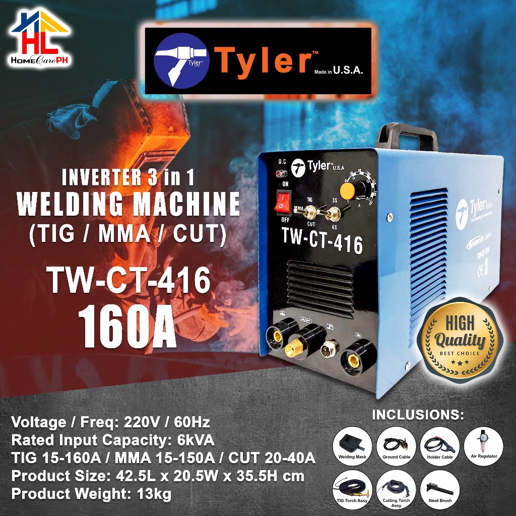 Tyler TW-CT-416 Inverter 3 in 1 Welding Machine TIG/MMA/CUT | Shopee Philippines