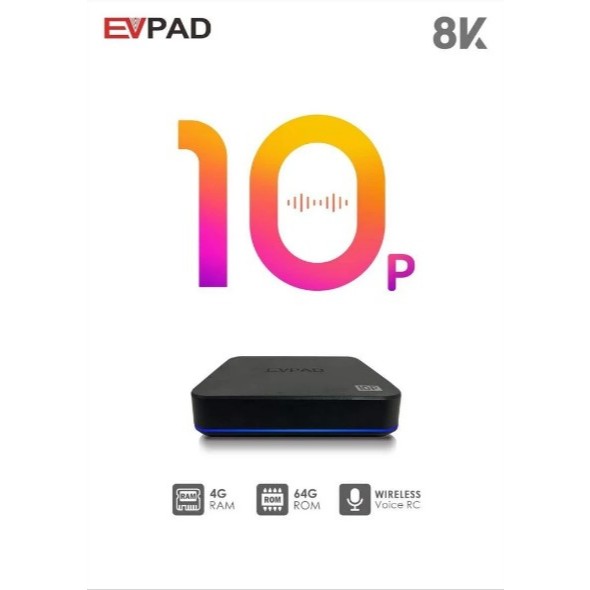 EVPAD 10P+/10S ANDROID TV BOX AVAI System, Support 8K resolution, 4GB-64GB, US Plug ...
