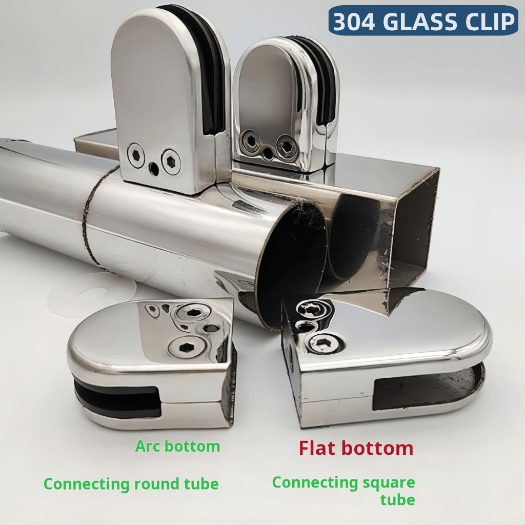 MAXTEN 304 S/S Glass clip glass clamp stainless 304 For round tube ...