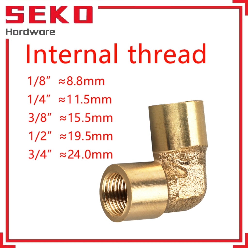 Male Female Thread Brass Equal Elbow Fittings 90 Degree Pipe Connectors 1/8" 1/4" 3/8" 1/2" 3/4 ...