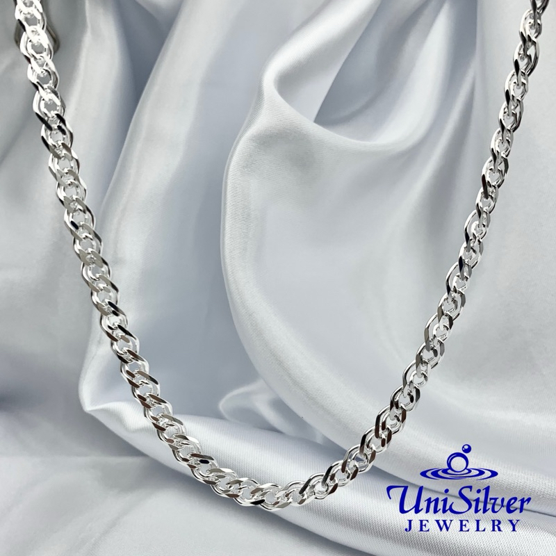 Unisilver 925 Sterling Silver 6MM Double Curb Nonna Chn 16" Inch Men's ...