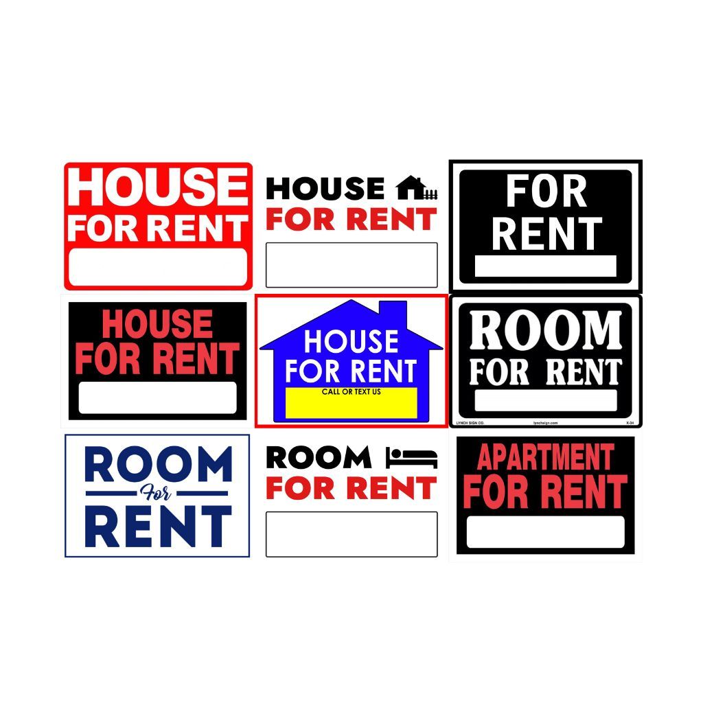 House for Rent, Apartment for Rent, Room for Rent Laminated Signage and ...