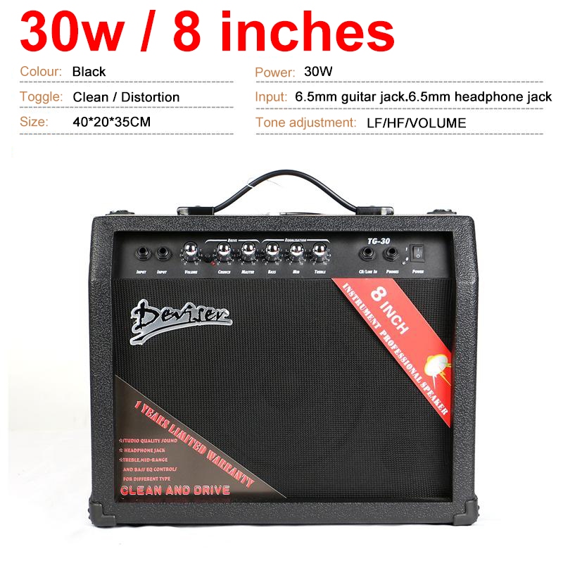 15/30/40W Electric Guitar Amplifier Electric Guitar Amp with Distortion Effects and Speakers ...