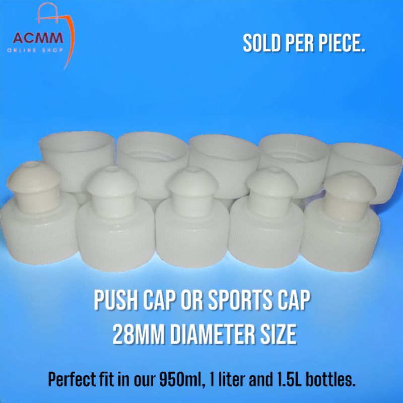 Regular Round or Sport Caps or Push Caps for 1 Liter Bottle 28MM mouth ...