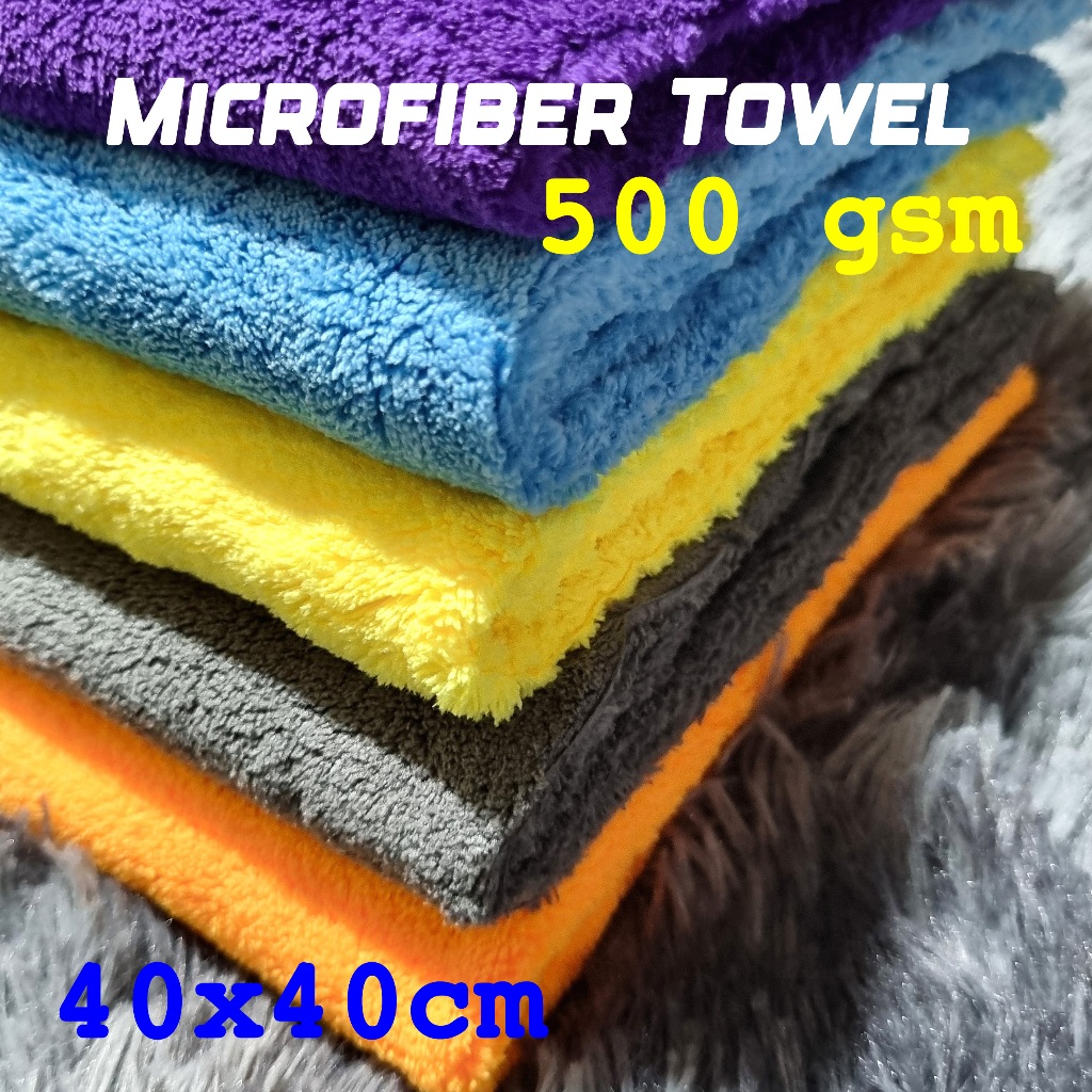 Edgeless Microfiber Towel 40 x 40 cm 500 gsm | Shopee Philippines