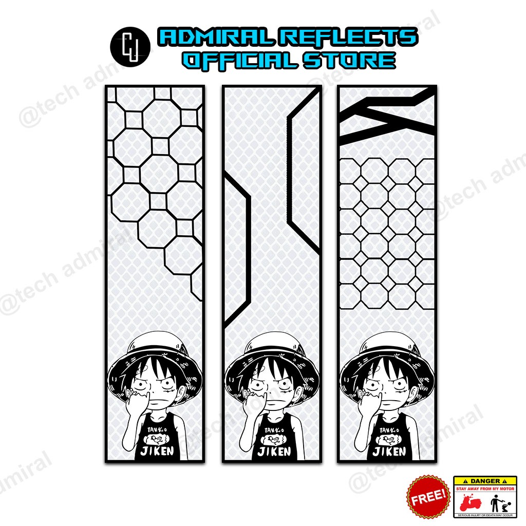 Alloy Top Box Sticker Waterproof One Piece Luffy Bully Honey Comb ...