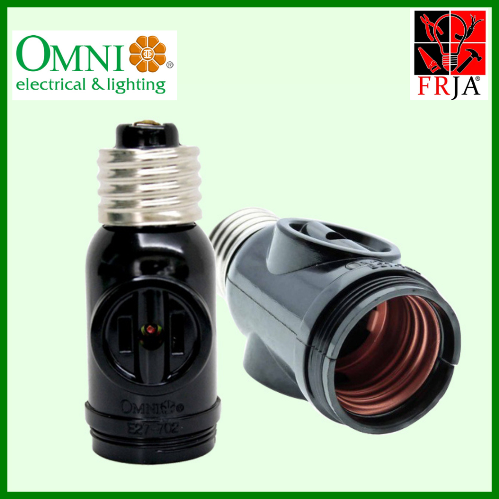 OMNI E27-702 1 PC KEYLESS CURRENT TAP SOCKET WITH 2 FLAT PIN OUTLETS ...