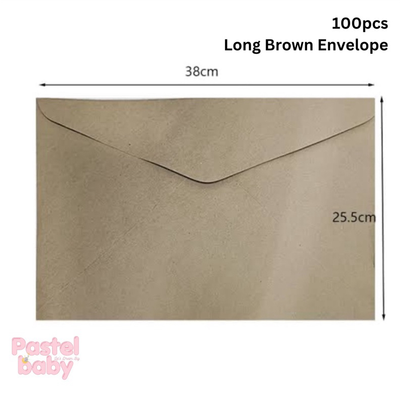 Brown Kraft Envelope Long 100Pcs.Bundle | Shopee Philippines