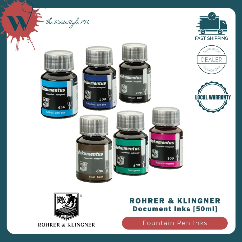 Rohrer & Klingner Fountain Pen Ink [50ml] Waterproof Document Inks ...