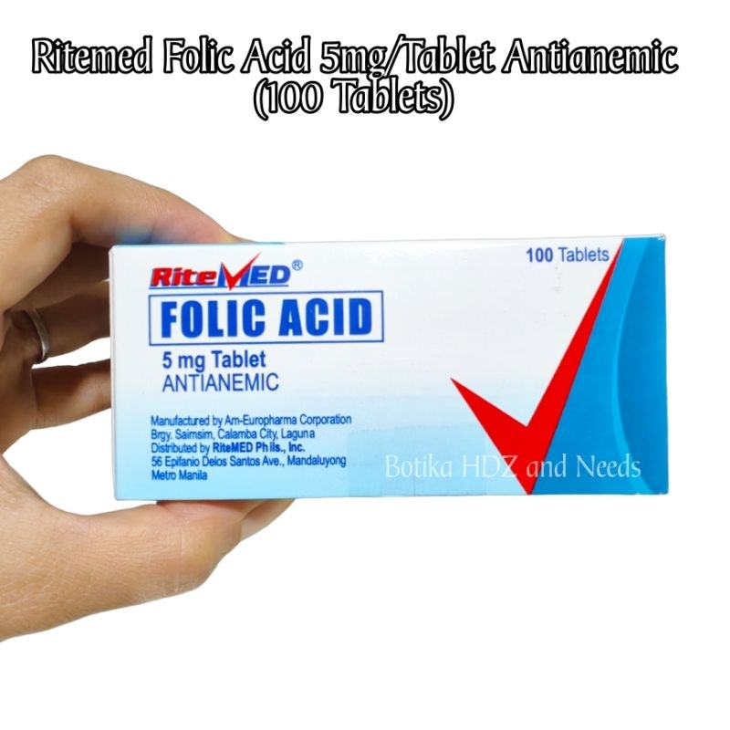 Ritemed Folic Acid 5mg Anti-Anemic (100 tablets) | Shopee Philippines