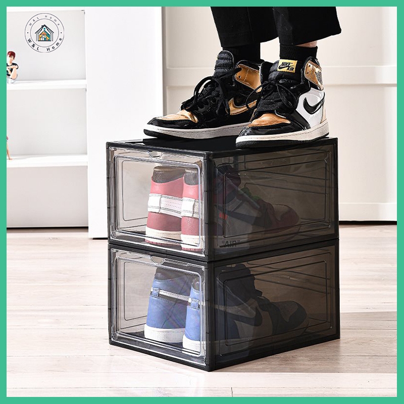 Foldable Shoe Box storag organizer shoe rack organizer with cove ...