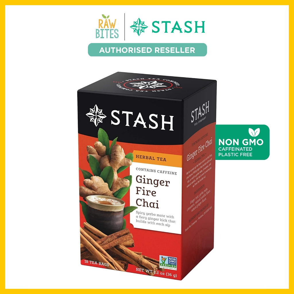 Stash Ginger Fire Chai Herbal Tea 36g/18 bags (Caffeinated, Sugar Free ...