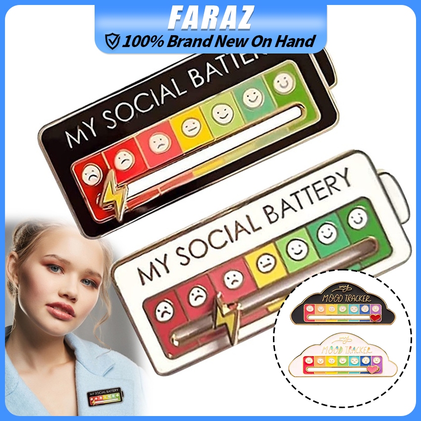 My Social Battery Sliding Enamel Pins Creative 7 Days Mood Switching ...