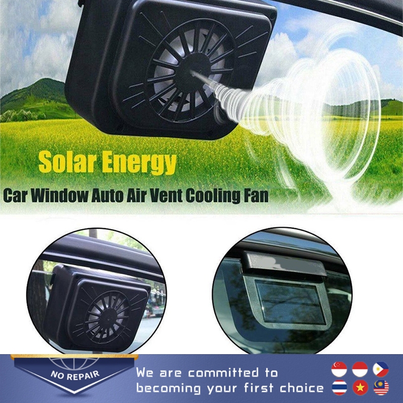 Mini solar powered air conditioner car window air vent cooler exhaust ...