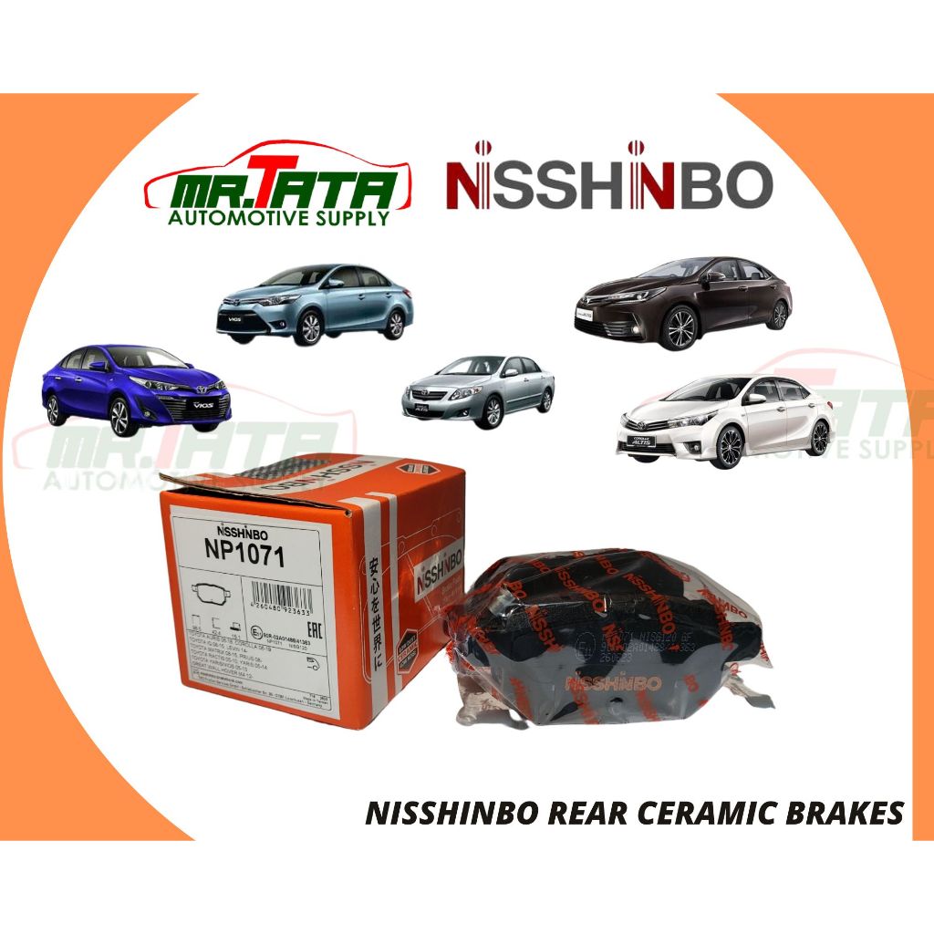 Nisshinbo Brake Pads REAR for Toyota Altis 08 to 19 V variant and ...