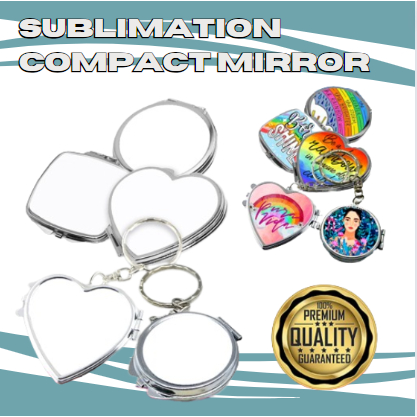 Sublimation Blank Mini Pocket Compact Mirror Circle, Square, Heart ...