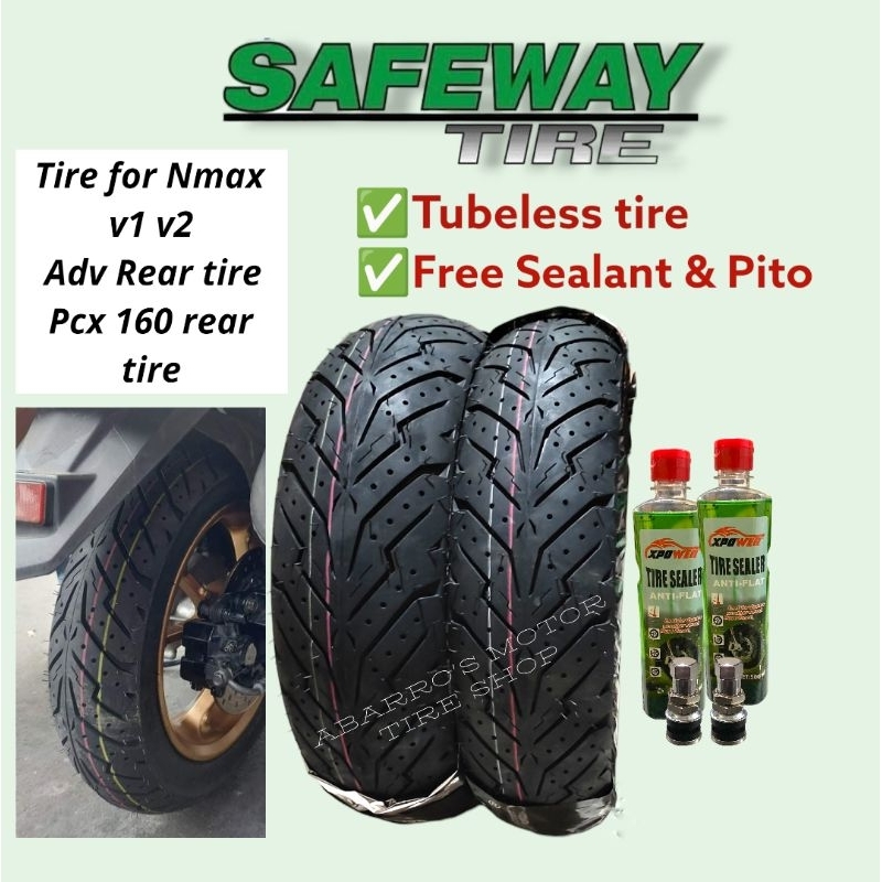 SAFEWAY TIRE TUBELESS FOR NMAX V1 V2 ADV REAR AND PCX160 REAR TIRE WITH ...