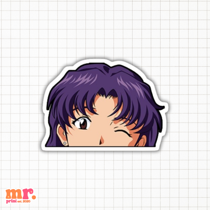 MISATO KATSURAGI PEEKER STICKER | GAINAX ANIME | WATERPROOF STICKERS ...