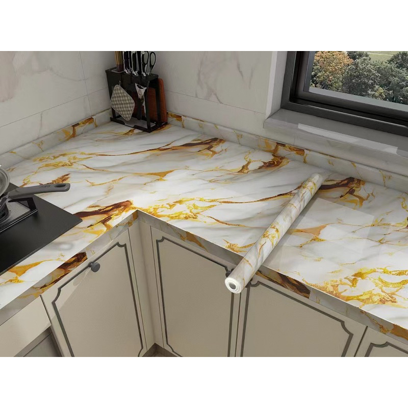 Marble Kitchen decorate Wallpaper Waterproof and Oil proof Stickers ...