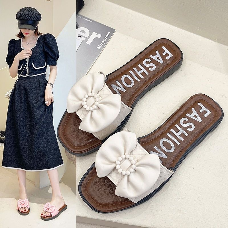 【JS】Korean fashion women flat sandals for indoor out door slippers ...