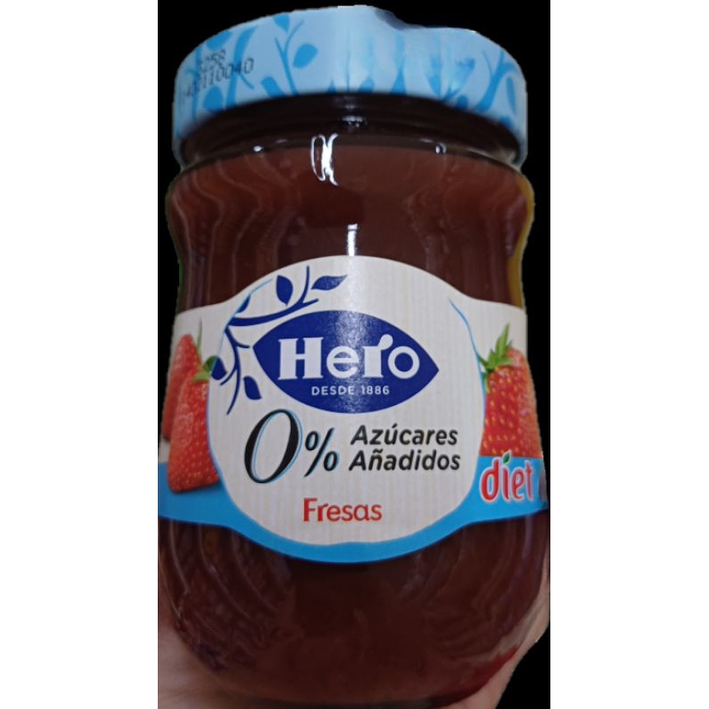 Hero Fresas Strawberry Jam Spread Diet 280g Zero Sugar Added | Shopee ...