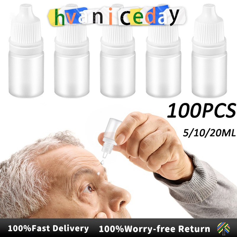 100pcs Liquid Dropper Bottles 5-20ml PE Plastic Dropper Bottle Eye Drop ...