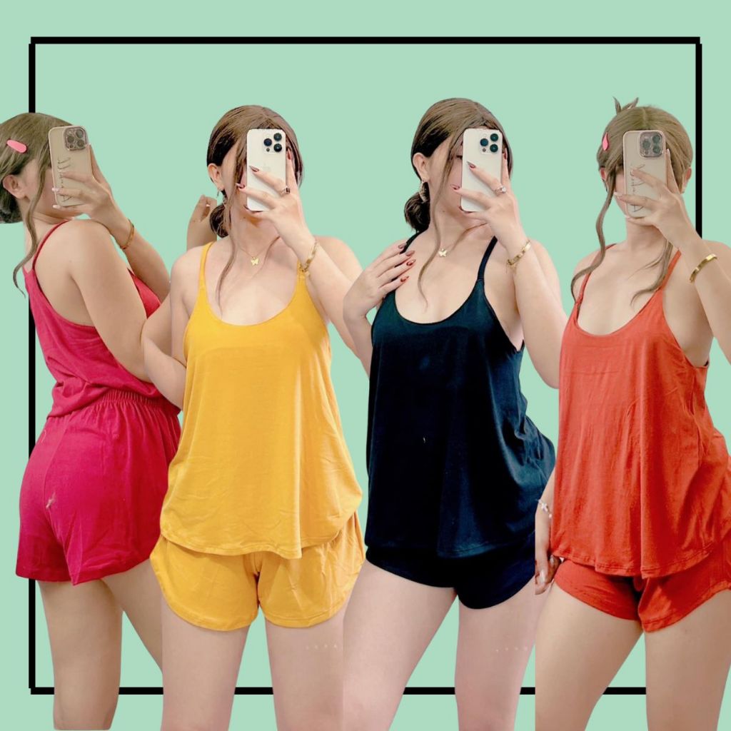 Jenny Drawstring Terno Pambahay for Woman Coords Set Sando and Shorts ...