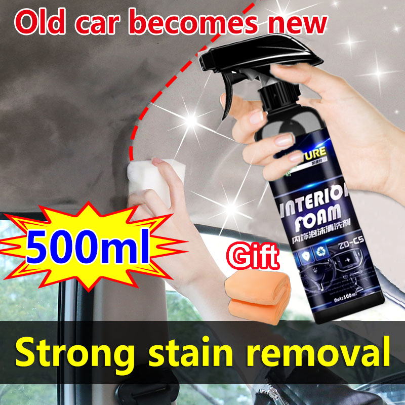 Car Interior Cleaner Foam Cleaner Spray MultiFunctional Cleaner Polishing Leather Detergent ...
