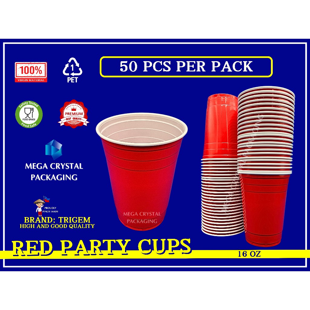 [ 50 Pcs ] Big Red Cups | Party Cup 16 oz For Beerpong and Party Cups ...