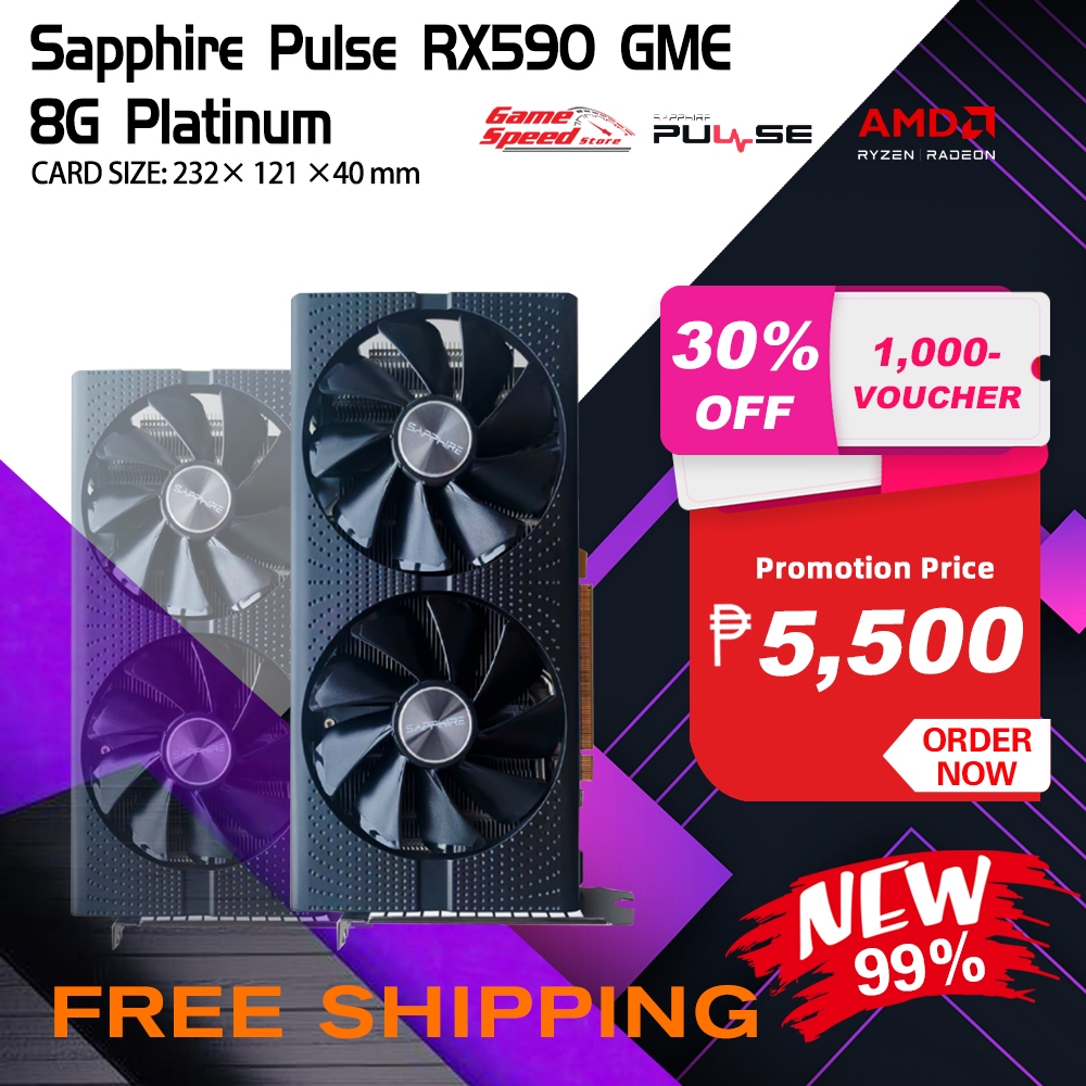 Sapphire RX590 8G GME GDDR5 DUAL FAN AMD Graphic Graphics Card grafik ...