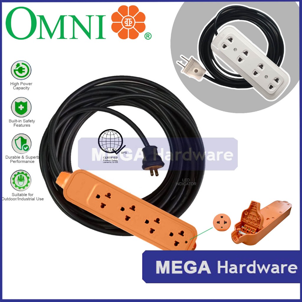 OMNI PRO Heavy Duty Surface Type Extension Outlet 20m 15m 10m 6m 3m | Shopee Philippines