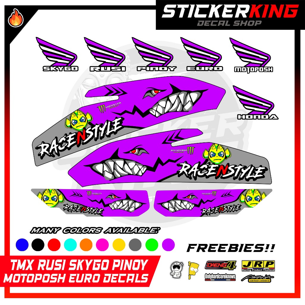 TMX / EURO / PINOY / RUSI / SKYGO / MOTOPOSH RACENSTYLE PANTRA DECALS ...