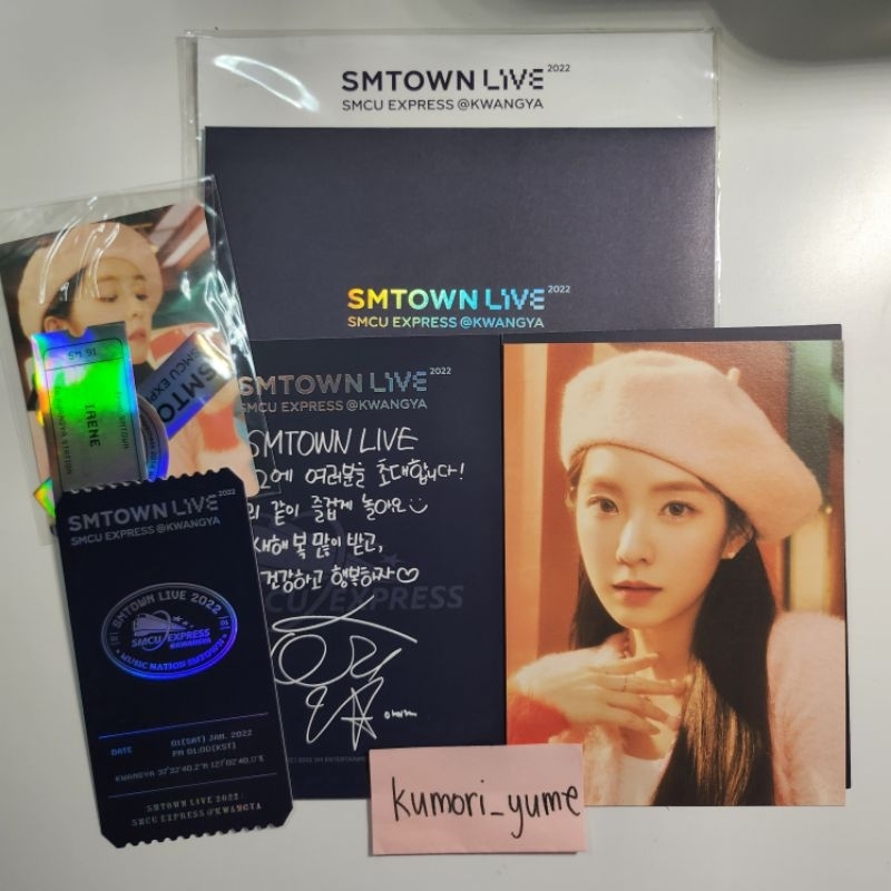 UNSEALED Red Velvet 2022 SMTOWN Live Kwangya AR ticket set NO PC! Irene Seulgi Wendy Joy Yeri ...
