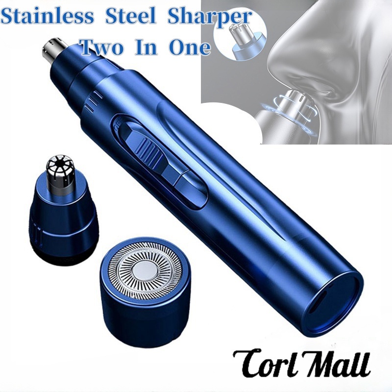 2in1 Electric Nose Hair Trimmer USB Rechargeable Mini Razor Beard ...
