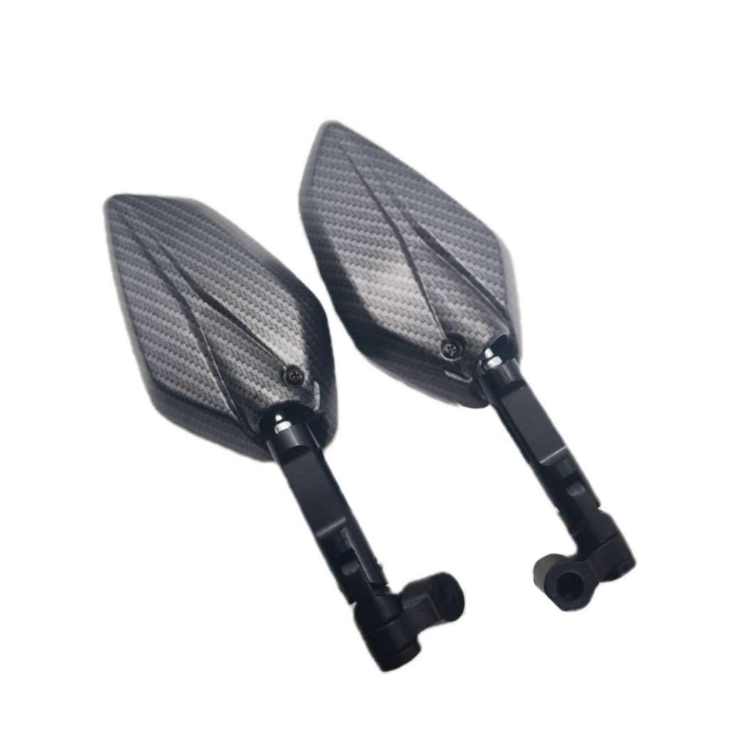 Titanium Side Mirror 2tone Short Stem Universal CNC black/carbon Made ... Titanium Side Mirror 2tone Short Stem Universal CNC black/carbon Made ...