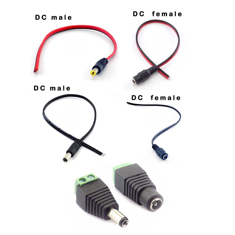 5.5x2.1mm Male Female DC Power Socket Jack Plug Connector Cable Wire ...