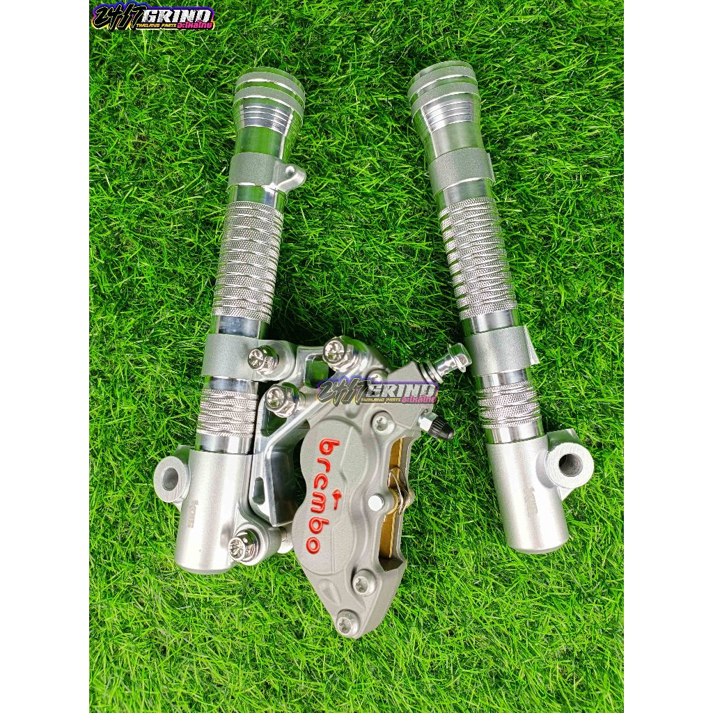 LIGHTEN FRONT SHOCK OUTTER TUBE WITH 4POT CALIPER SET HONDA CLICK ...
