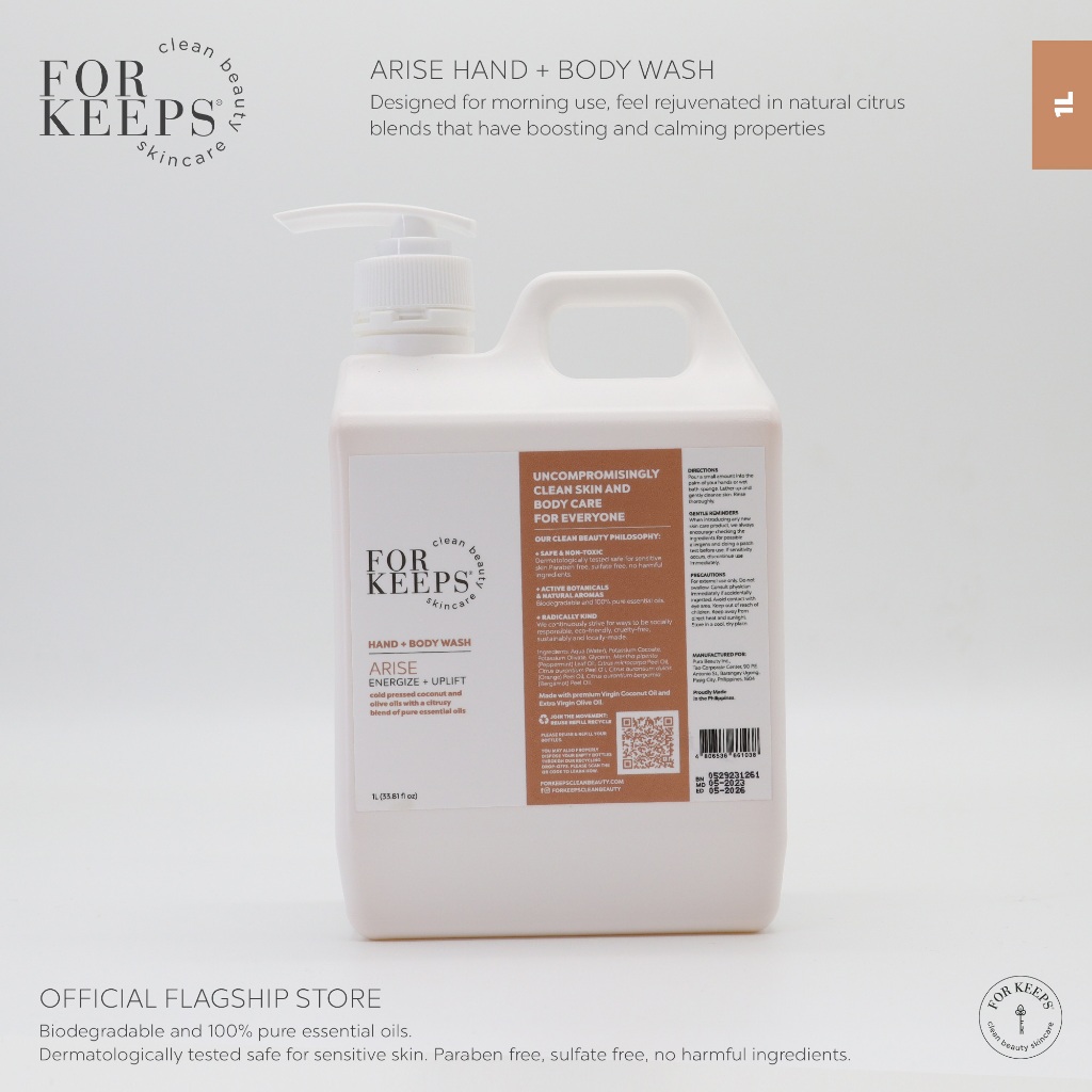 For Keeps Clean Beauty Arise Hand And Body Wash Refill (1L) | Shopee ...