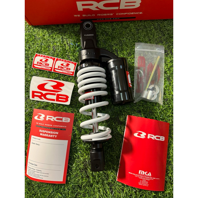 RCB REAR SHOCK MB-2 (MB2) SERIES MIO/SKYDRIVE 305mm WHITE BLACK ...