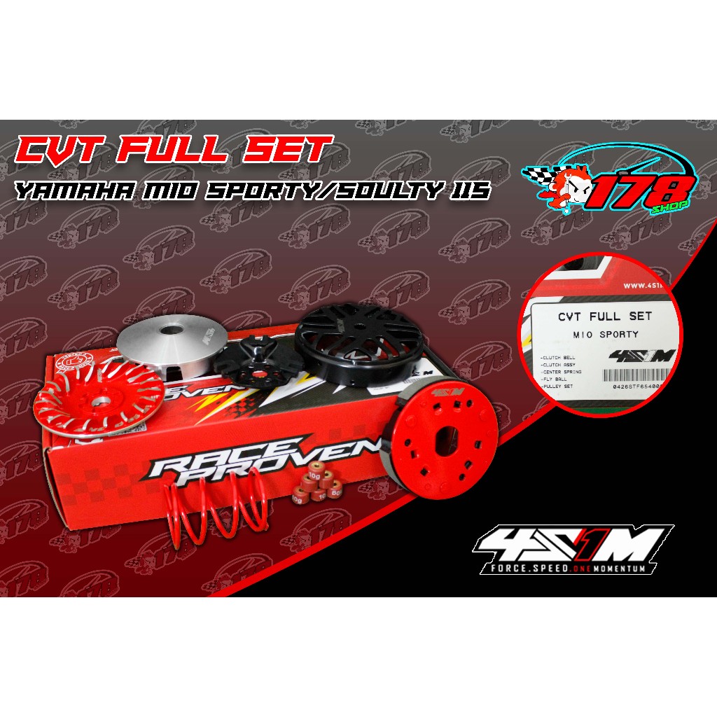 4S1M cvt set mio sporty/soulty (pulley clutch lining bell springs ...