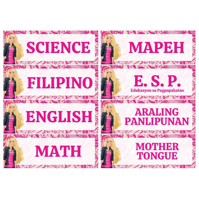 Subject Stickers 8pcs per set / Kuromi / Barbie / Melody / Bini design ...