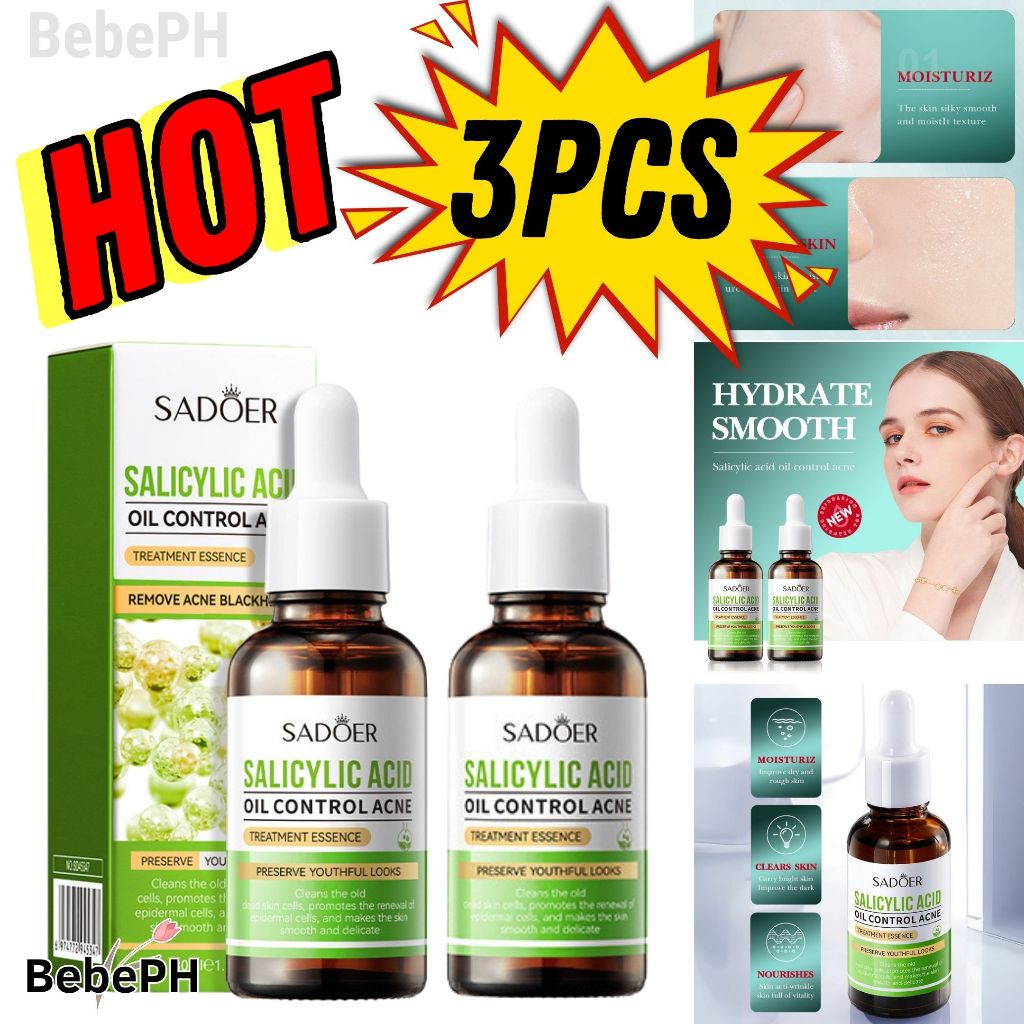 bebe.ph [HOT! 3PCS] SADOER Salicylic Acid Essence Oil Control Acne Removing Repairing Serum Skin ...