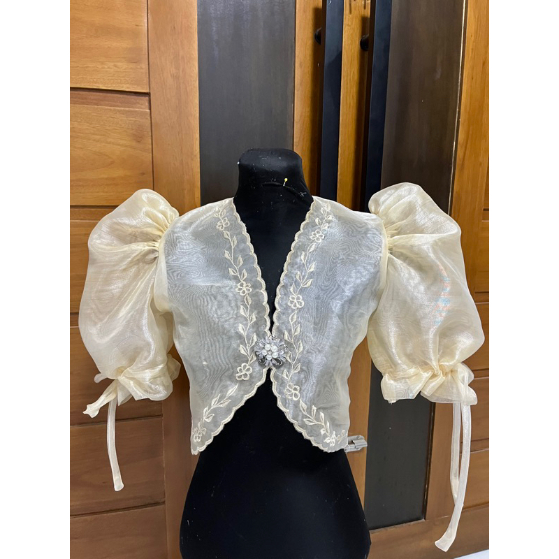 Bolero Filipiniana Puff Sleeve Embroidered Top (Brooch Pin NOT INCLUDED ...