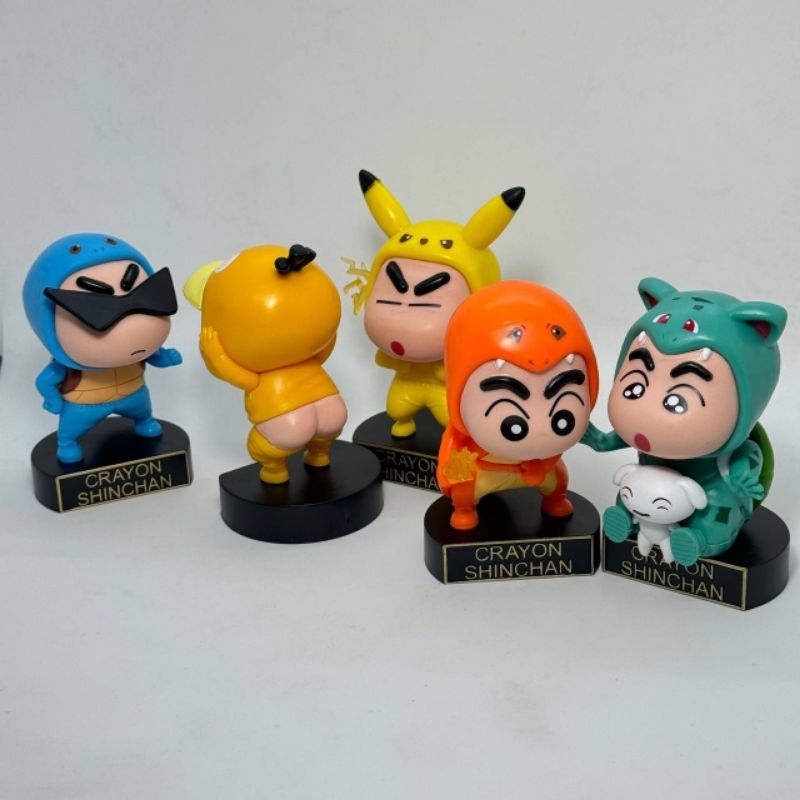 Pokemon x Crayon Shin Chan NPC Studio Set of 5 Figurines | Shopee ...