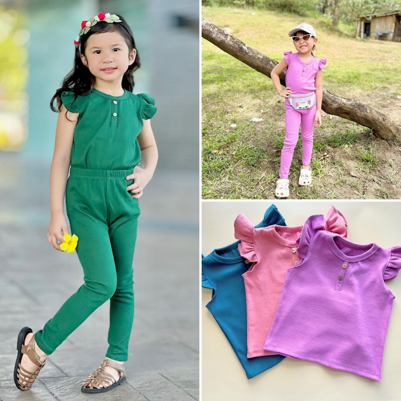 PP Apparel Kids Butterfly & Leggings Girls Comfy Kids Basic Trendy ...