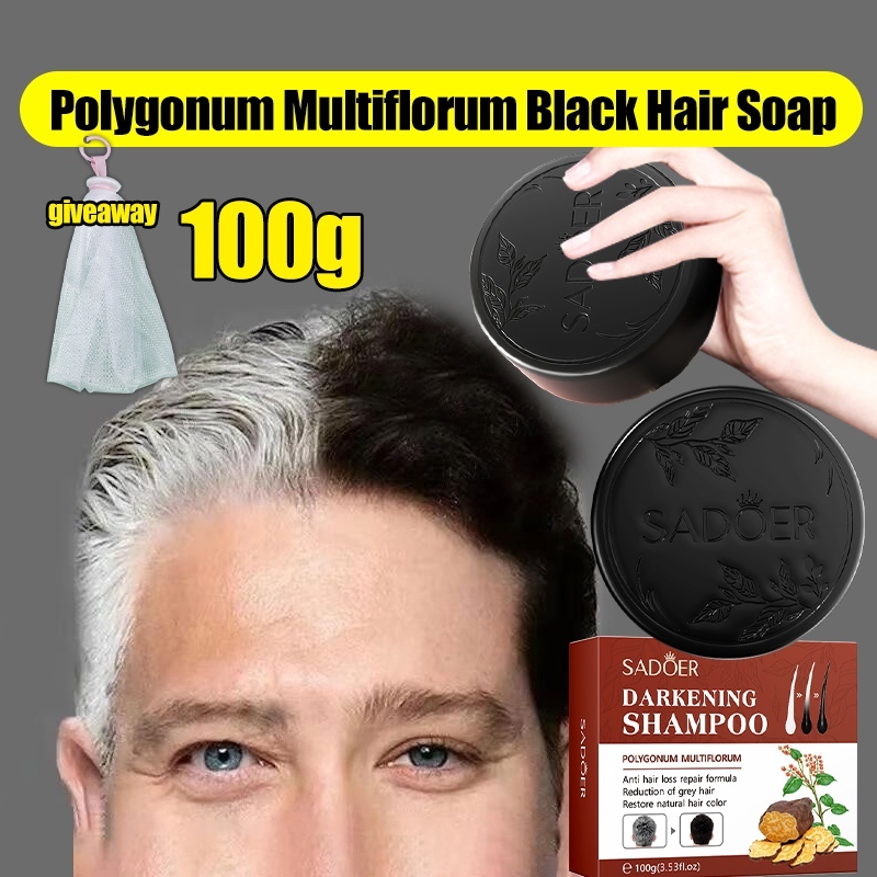 Hair Growth Soap shampoo Polygonum Multiflorum Repair Natural Black ...