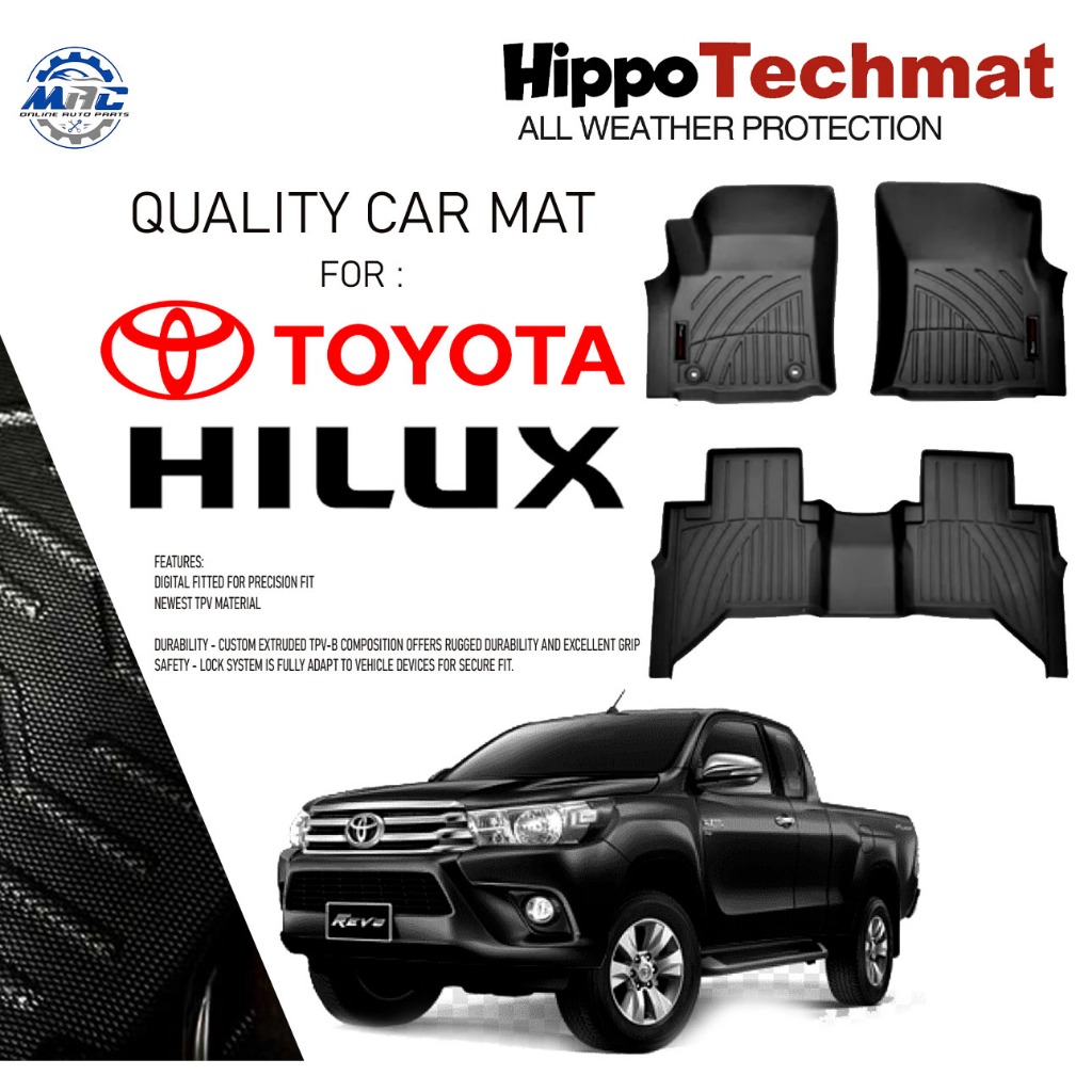 HIPPO TECHMAT for Toyota HILUX REVO / CONQUEST 2016 - 2024 Deep Dish ...